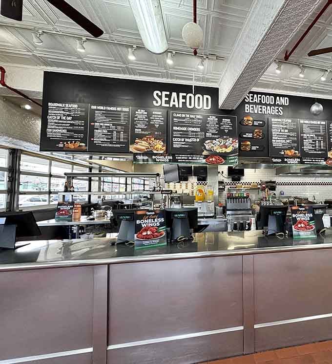 Behind that seafood counter, clams on the half shell and catch of the day wait patiently for the people smart enough to order them.