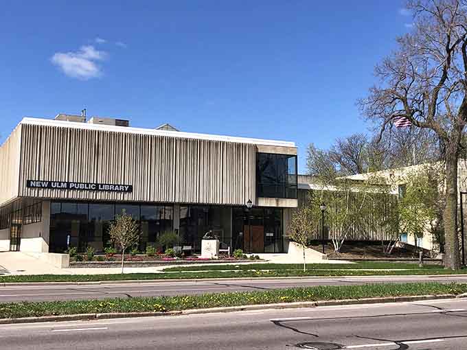 The New Ulm Public Library's modern exterior is proof that this town invests in its community with genuine pride and purpose.