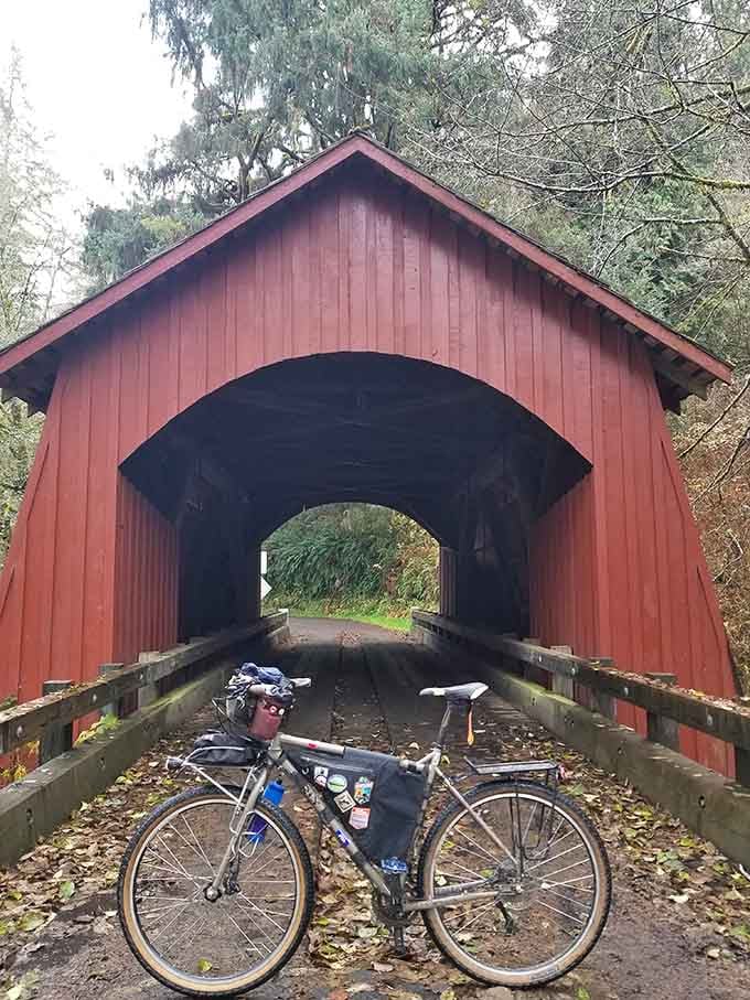 Cyclists know the best routes always include a covered bridge or two along the way.