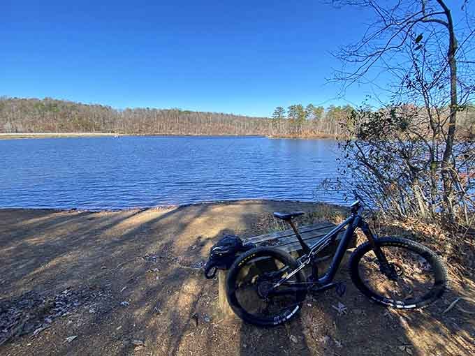 Parked lakeside with a view like that, this bike clearly has better taste than most people.