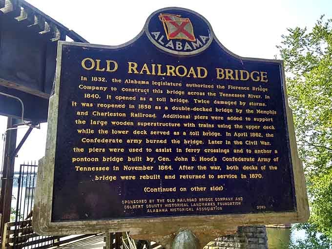 The historical plaque at the entrance tells a Civil War story that would make any history teacher genuinely emotional.