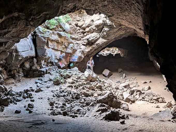The scale of this chamber becomes clear when you see an actual person standing there in awe.