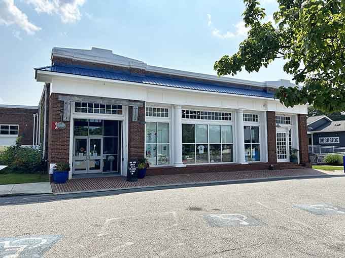 Big windows, a bright blue roof, and an open door, the Delmarva Discovery Museum looks like curiosity made into architecture.