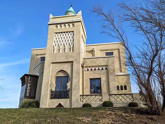 Villa Kathrine's Moorish arches and green-domed minaret rising above an Illinois bluff is the plot twist nobody saw coming.