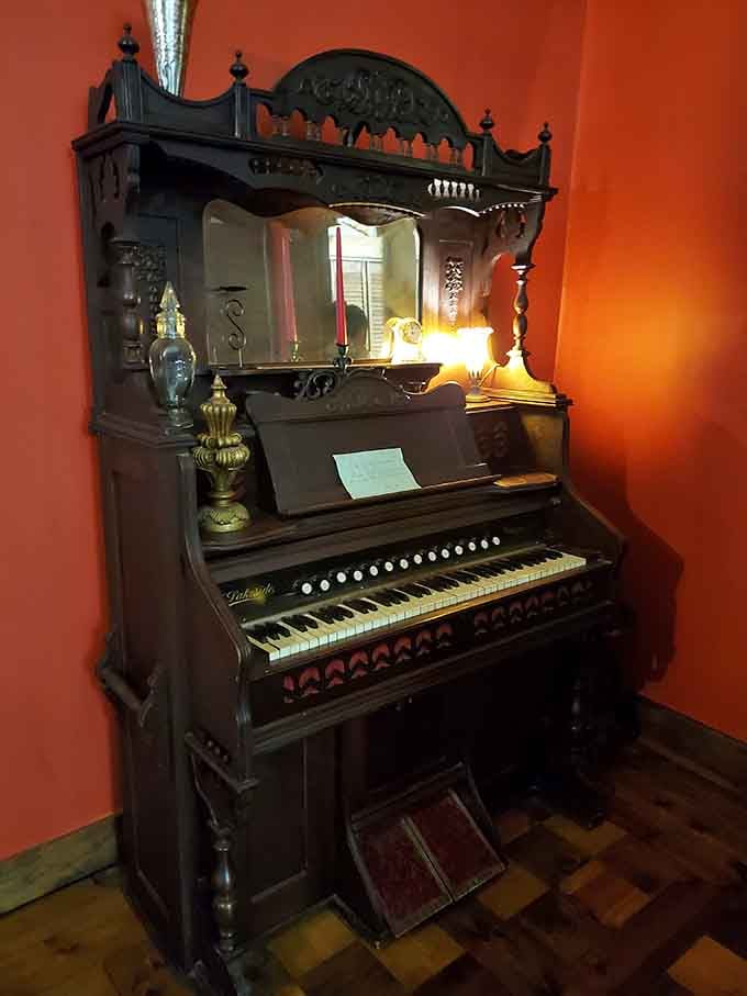 Antique instruments add authentic touches throughout, making you feel like a traveling bard might appear.