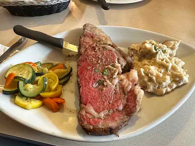 That's a serious piece of beef right there. Choice Reserve Angus, aged 28 days, and it shows every single bite.