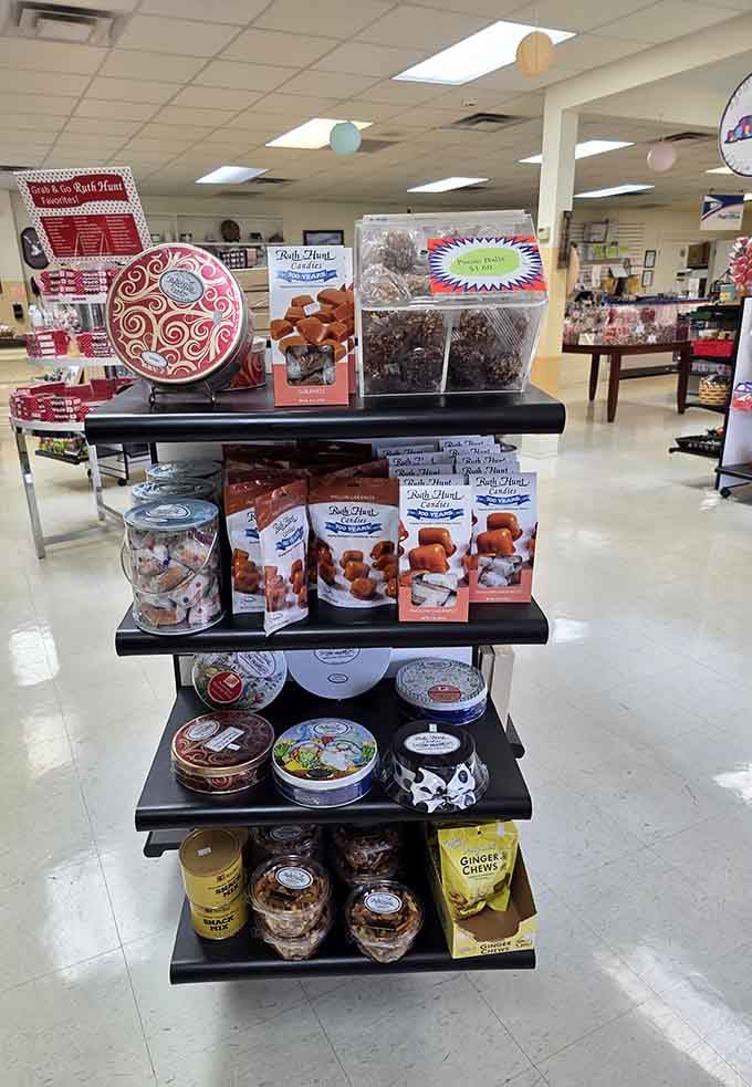 Caramel tins, pecan balls, and grab-and-go favorites, Ruth Hunt makes it dangerously easy to leave with more than you planned.
