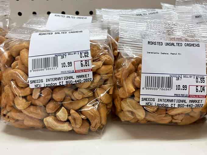 Roasted cashews packaged fresh, perfect for snacking while you plan your next international cooking adventure at home.