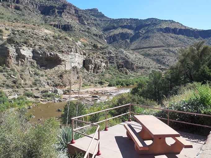 Even picnic tables get million-dollar views here, making your sandwich taste infinitely better than it has any right to.