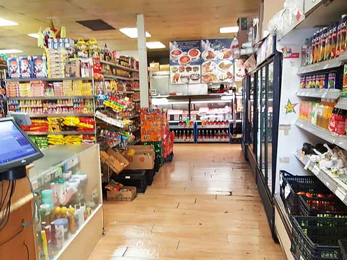 Shelves stocked with authentic Mexican pantry staples, a meat counter in the back, and tacos waiting nearby. This place truly has everything.