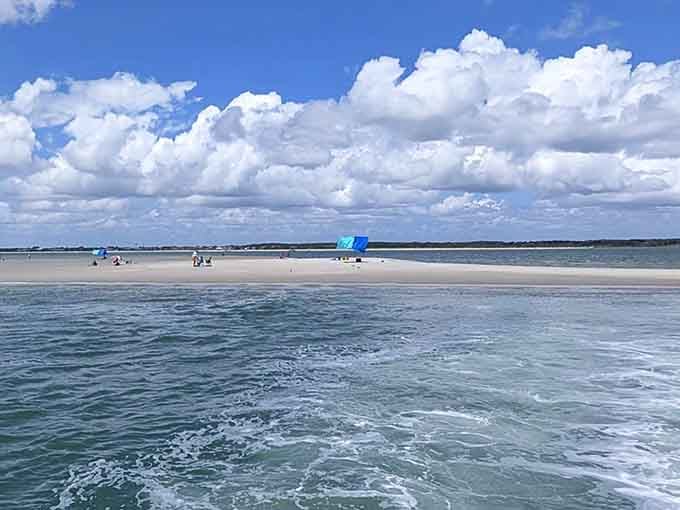 A pale stretch of sand surrounded by turquoise water on all sides. Sand Dollar Island looks like something a travel magazine would invent.