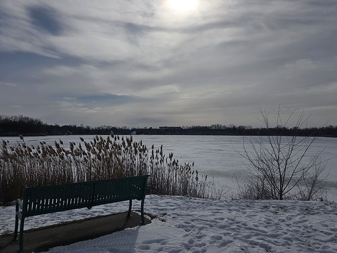 Winter transforms the lake into a serene postcard, proving beauty doesn't take a seasonal vacation here.