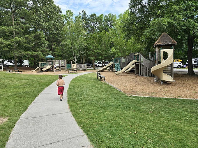The playground where kids remember what life was like before tablets ruled the world.