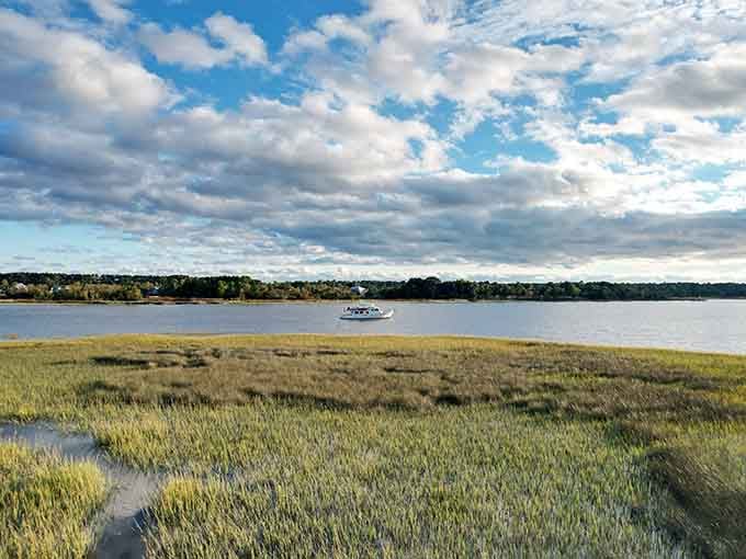 Standing at the island's edge, watching a boat drift across the Stono River, is genuinely hard to beat.