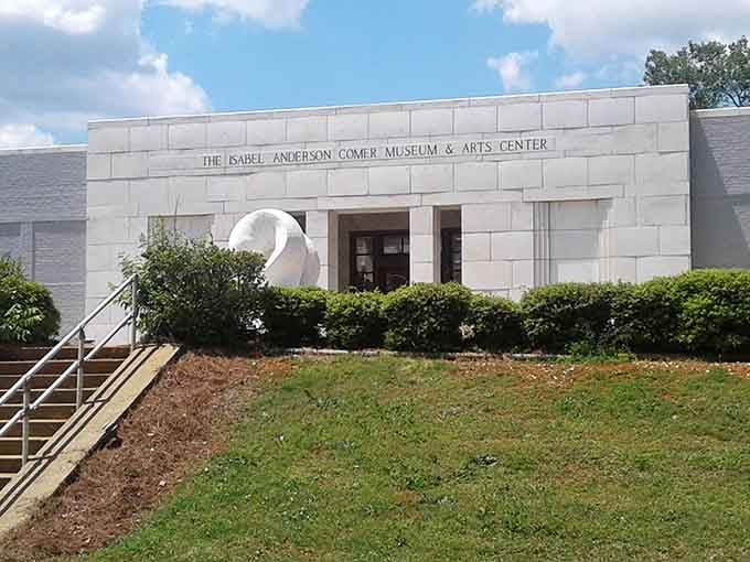 Comer Museum & Arts Center preserves local heritage in marble-clad elegance befitting its storied collection inside.