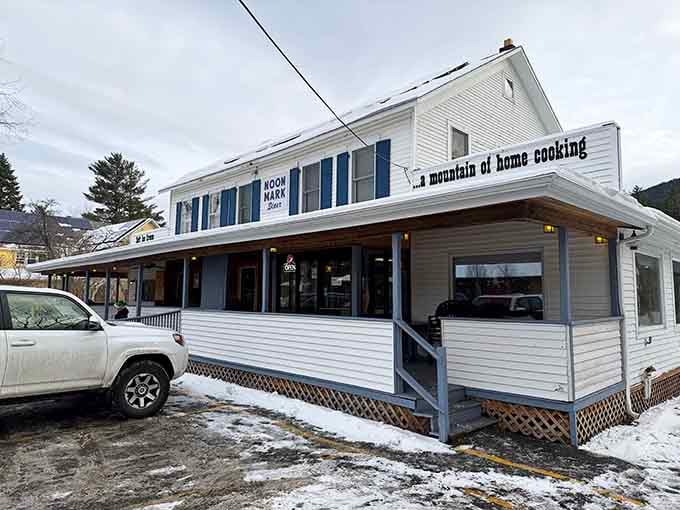 The Noon Mark Diner's sign says "a mountain of home cooking," and honestly, that's all the information you need.