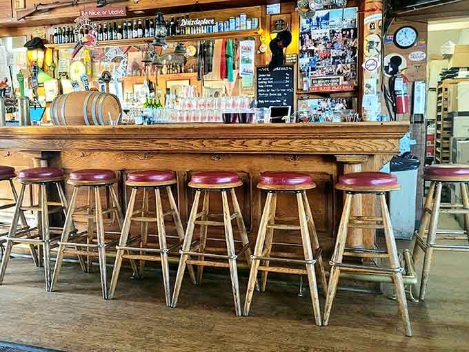 The bar area is where locals and visitors become friends over cold drinks and shared appreciation for good food.