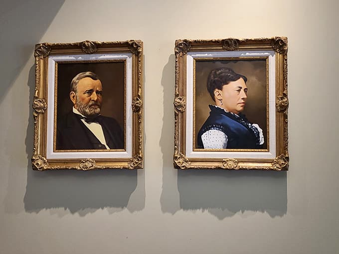 Side by side in gilded frames, Ulysses and Julia Grant look like they've seen everything and are quietly daring you to ask.