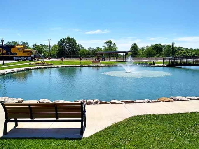 The peaceful pond outside the museum gives you a quiet moment to absorb everything you just learned inside.