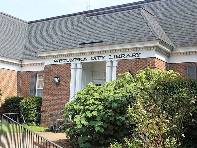 The library welcomes readers with classic architecture, because books deserve buildings that match their timeless importance and value.