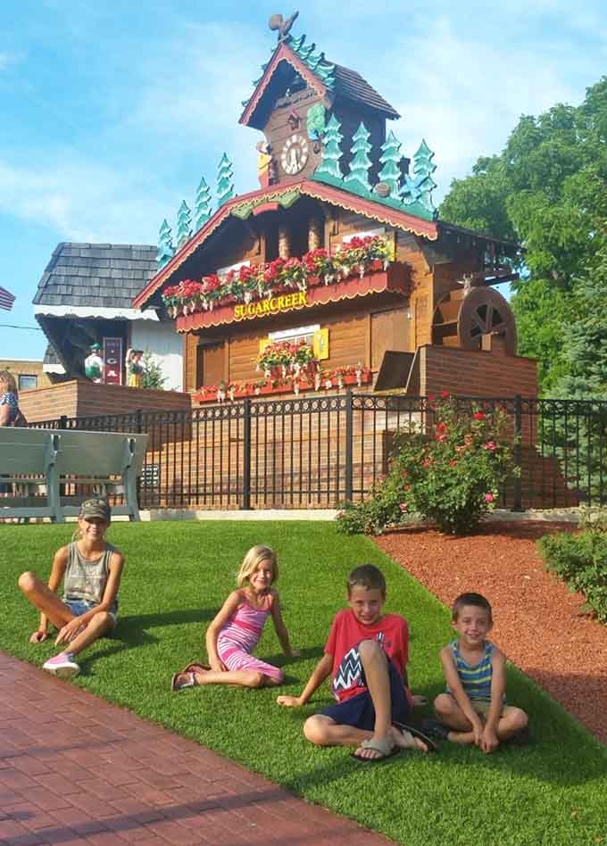 Kids on the grass, clock at their backs, and zero complaints. Pure Ohio magic, right there.