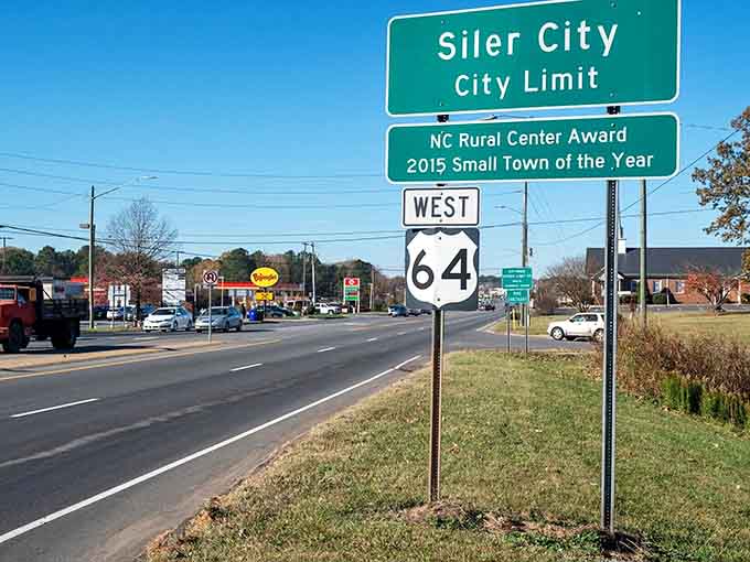 That city limit sign with a Small Town of the Year award tells you Siler City isn't fooling around.