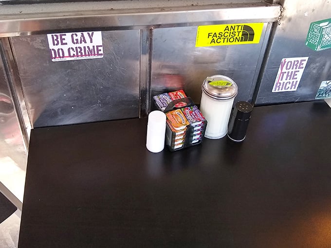 Salt, pepper, hot sauce, and a side of strong opinions. Every great diner table tells you exactly where it stands.