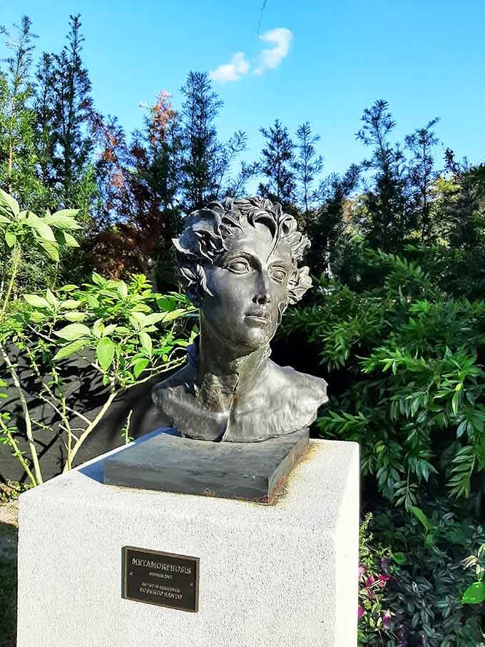 The Metamorphosis bust catches the light just right, its expression somewhere between contemplation and quiet confidence. Bronze never looked so alive.