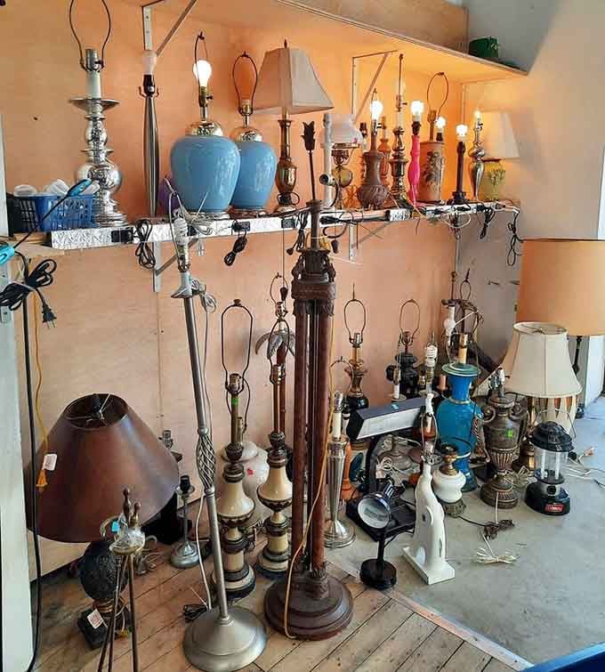 A whole corner dedicated to lamps, because good lighting is an art form and apparently also very affordable here.