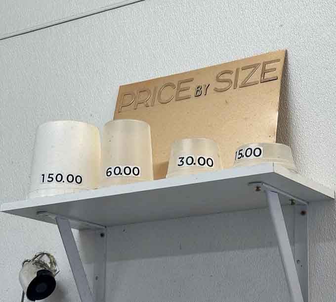 When a restaurant displays its portion sizes on a shelf like trophies, you know they're proud of what they're serving.
