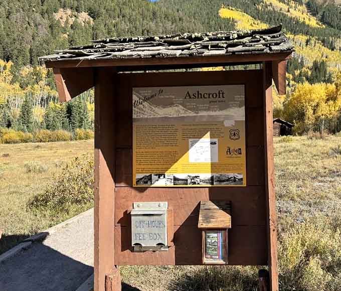 These interpretive signs fill in the blanks that weathered wood and empty windows can't quite tell you themselves.