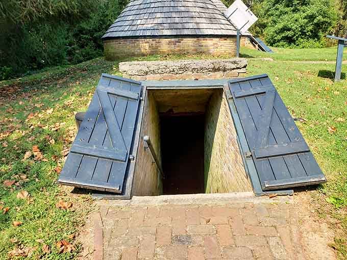 That underground entryway looks like the beginning of an adventure, or at least a very interesting afternoon.