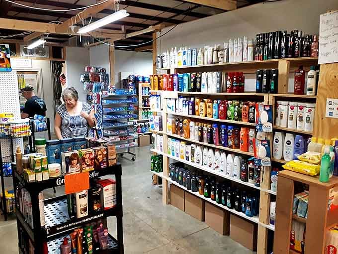 Shampoos, conditioners, and personal care products stacked floor to ceiling, your bathroom cabinet just got very excited.