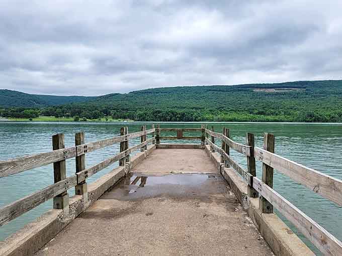 Standing at the end of this dock, you'll feel like the whole lake was built just for you today.