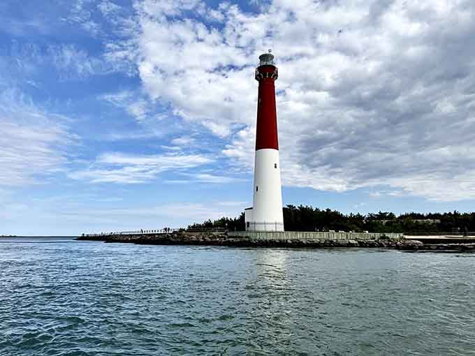 Seen from the water, Old Barney rises above the treeline with the quiet confidence of someone who's been here the longest and knows it.