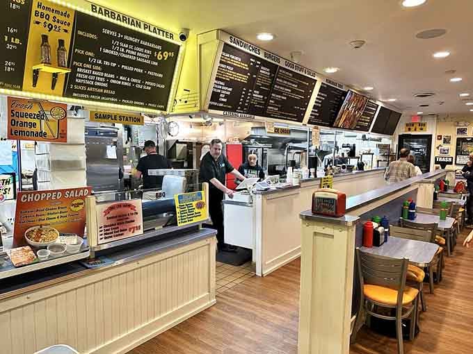 The bustling counter at Big Ange's is where the magic starts and hunger ends.