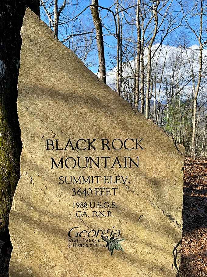 The summit marker says 3,640 feet. Your legs will confirm every single one of those feet.