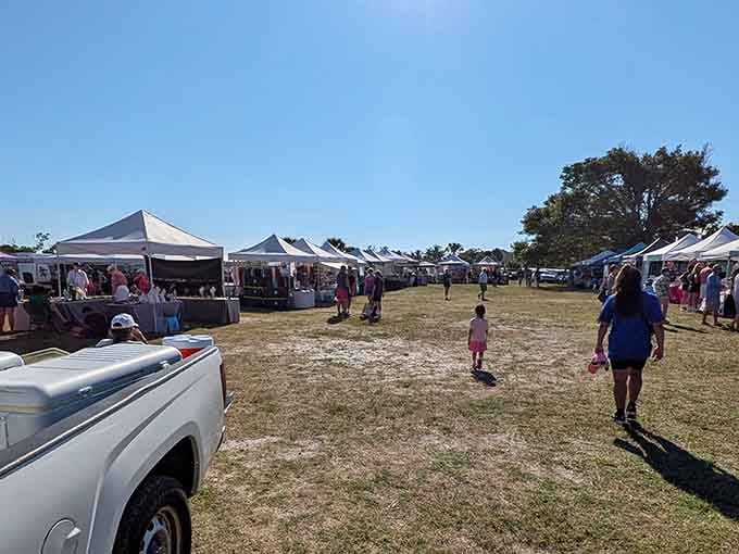 The Farmers Market brings the community together under tents, proving that good produce creates good neighbors.