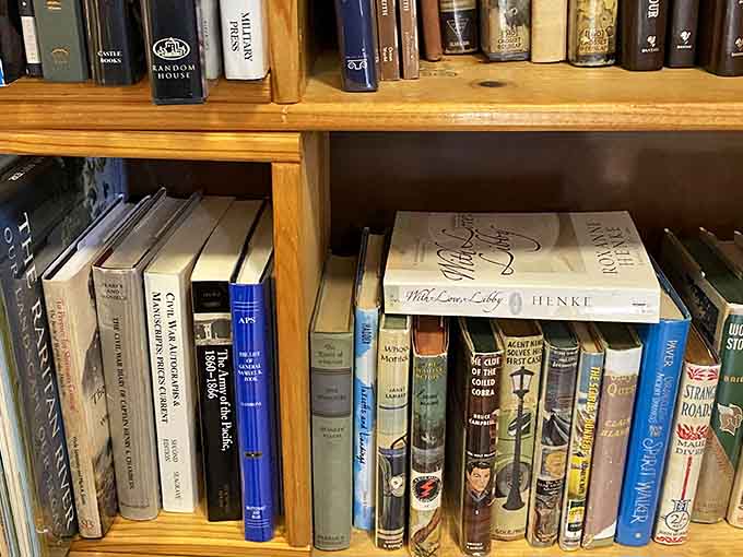 Civil War manuscripts, vintage novels, and paperback mysteries, this bookshelf has something for every kind of reader.
