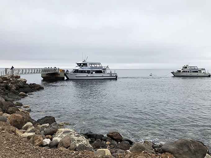 The ferry dock at Scorpion Anchorage, your portal to islands that time almost forgot about completely.