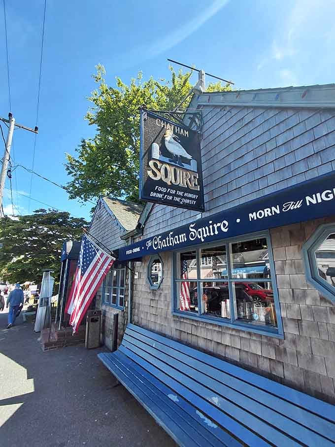 The Chatham Squire has been feeding the hungry and watering the thirsty for decades, and the sign outside says exactly that without apology.
