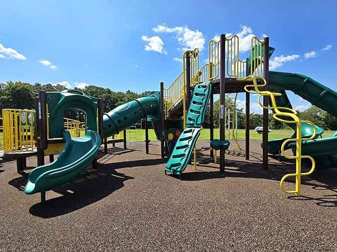 Even the playground at Cheesequake looks like it belongs in a postcard. Kids, this one's for you.