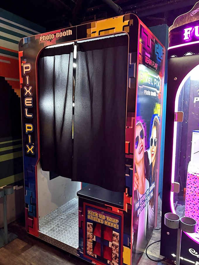 The Pixel Pix photo booth at Coin-Op means you can take home proof that you actually had this much fun.
