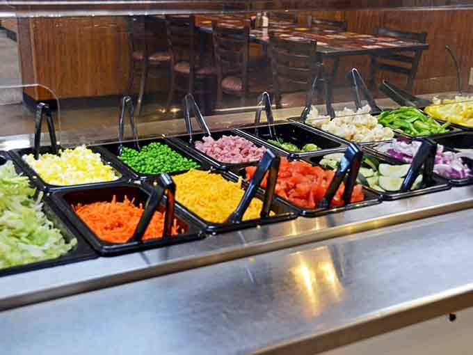A salad bar this vibrant and well-stocked deserves its own round of applause, honestly.