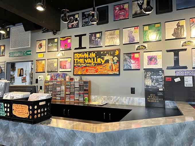 The main counter, surrounded by album art on every wall, feels like the nerve center of something truly special.