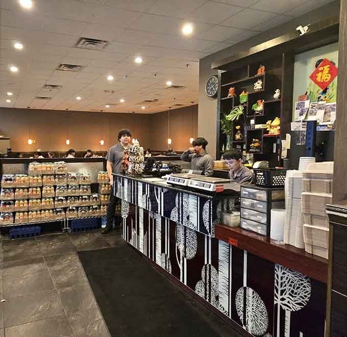 The friendly front counter where every great Flaming Grill and Buffet experience officially begins.