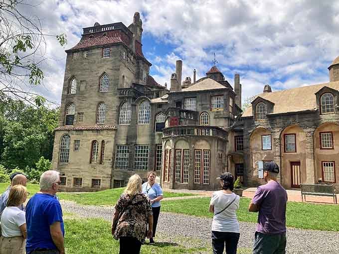 A guided tour group outside proves that even seasoned adults stop and stare with wide eyes.