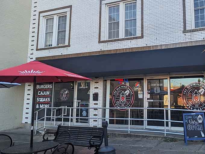 The Old Mine House Bar and Grill nods to local mining history while serving up burgers, Cajun, and steaks.