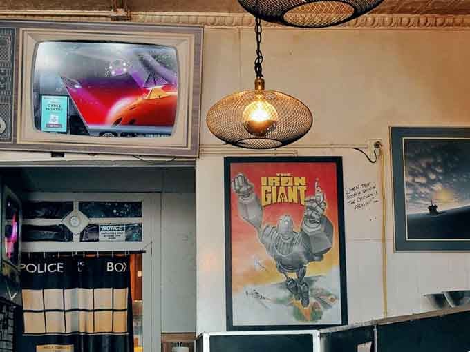 Classic movie posters and retro decor remind you that great food and good times never go out of style.