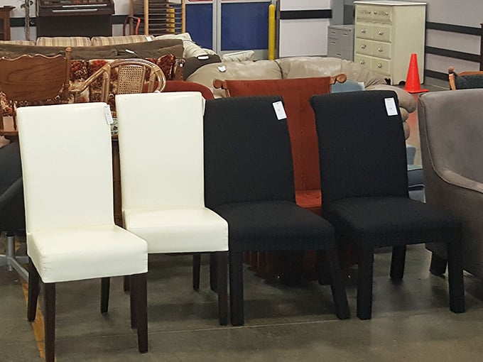 Dining chairs in black and white, solid and stylish, ready to pull up to your table without emptying your wallet.